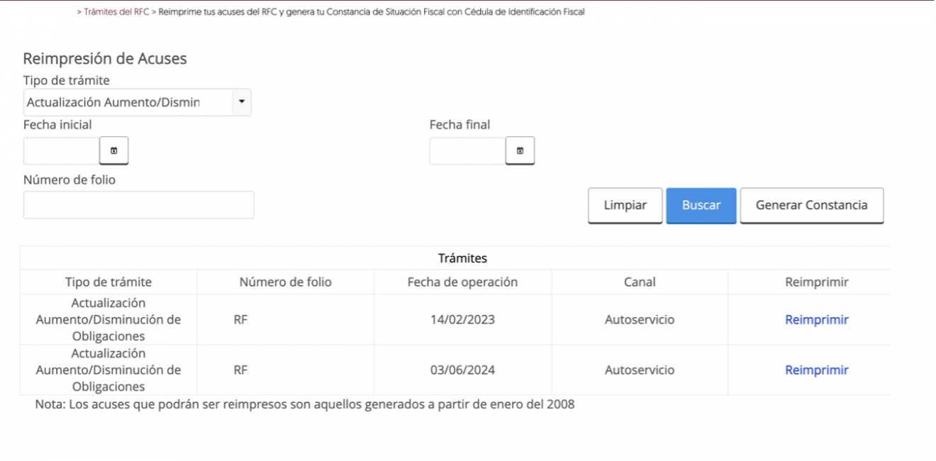 Descarga de acuse de movimientos en el RFC. – Consciencia colectiva